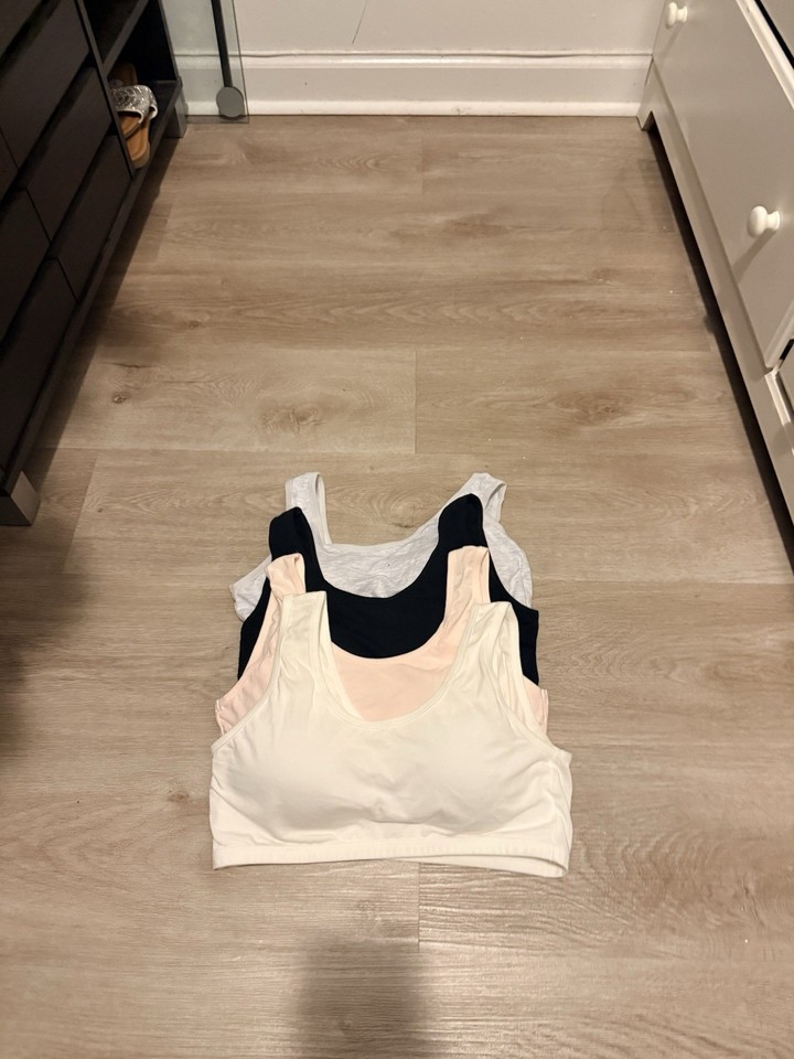 Women's Wireless Pullover Sports Bras 4 Pack Wide Strap Solid Colors | eBay