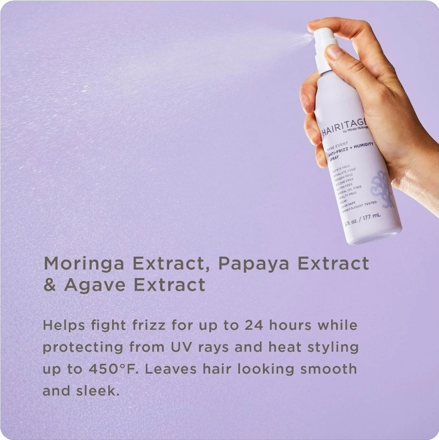 Hairitage Mane Event Anti-Frizz + Humidity + Heat Protectant Hair Spray ...