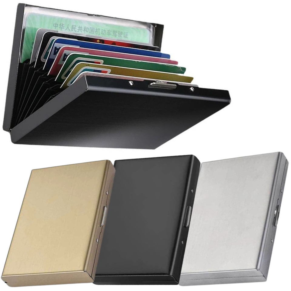 RFID Metal Plastic Card Holder Card Wallet Pop Up Slim Credit Card ...