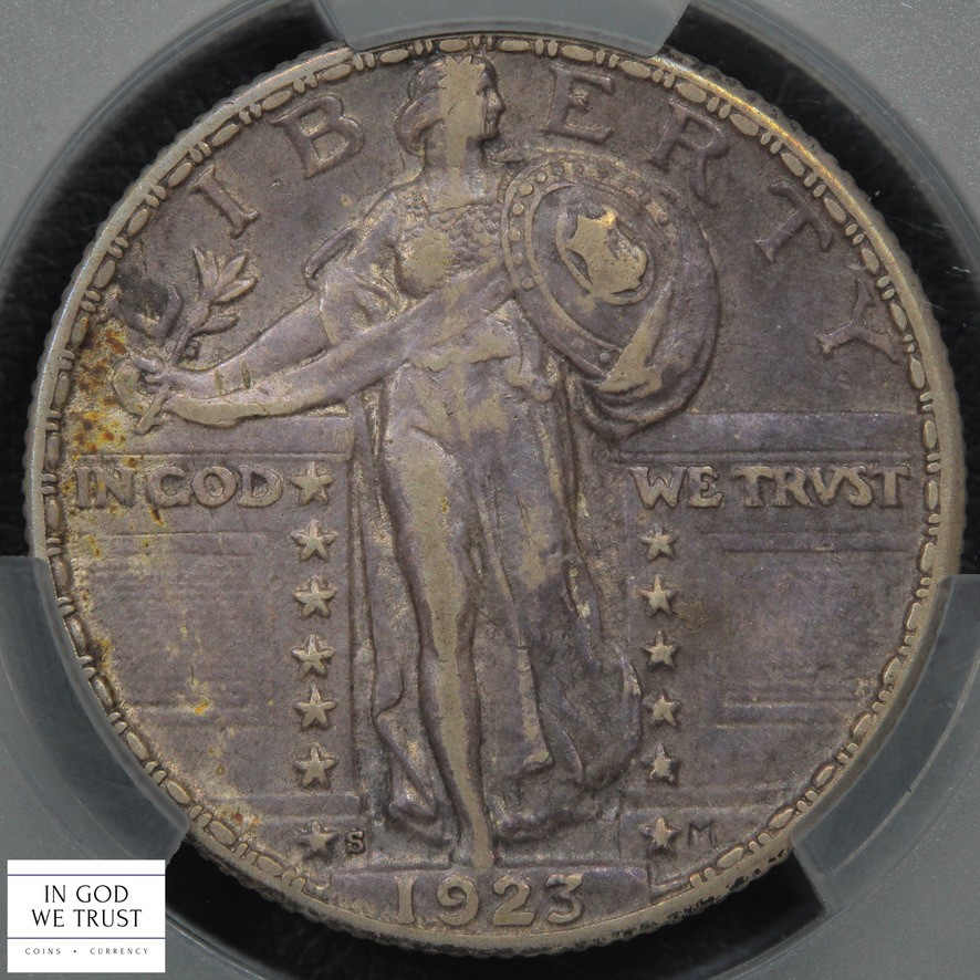 1923 S Standing Liberty Silver Quarter 25C Legacy CACG XF 40 CAC | eBay