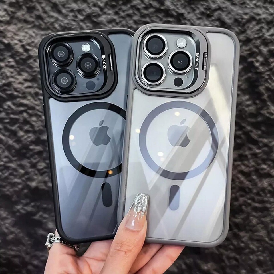 Camera Stand Mag Safe Case for iPhone 16 17 Pro Max 15 14 13 12 + Lens ...