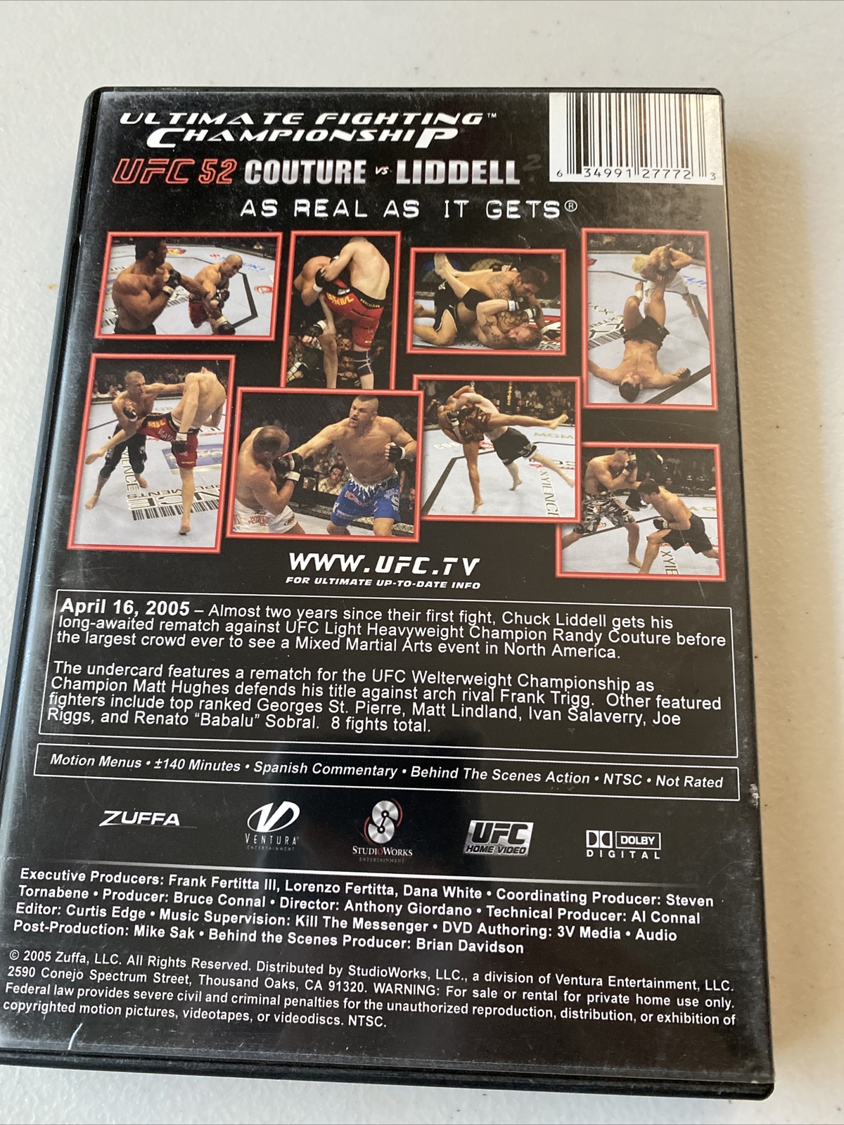 UFC 52 - Randy Couture vs. Chuck Liddell DVD, 'Big' John McCarthy ...
