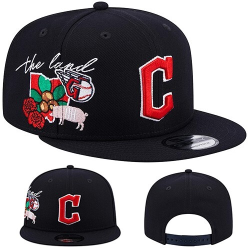 New Era Cleveland Guardians Snapback Hat MLB City Icon Side Patches ...