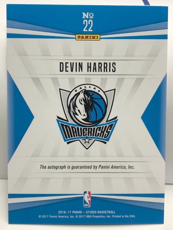 Devin Harris 2016-17 Panini Studio Signatures Autograph Auto #'d/299 ...