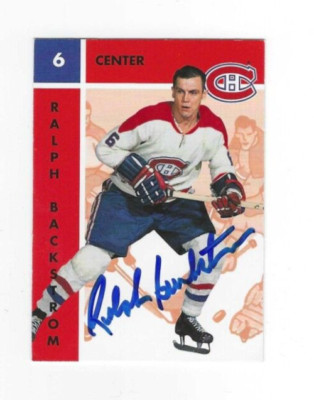 Signed RALPH BACKSTROM Montreal Canadiens 1995-96 Parkhurst 1966-67 ...