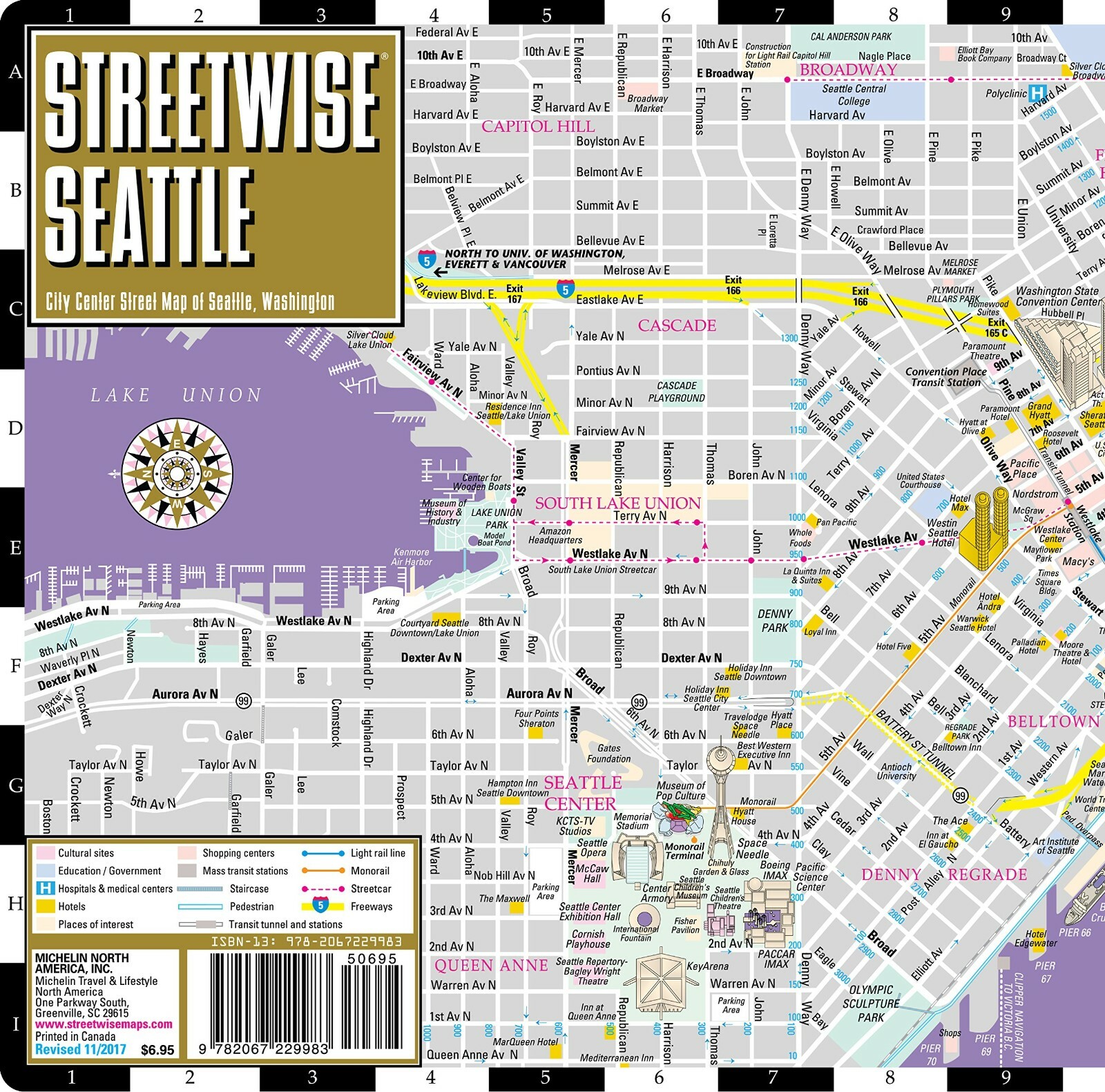 Streetwise Seattle Map by Michelin (2017, Sheet Map, Folded) for sale ...