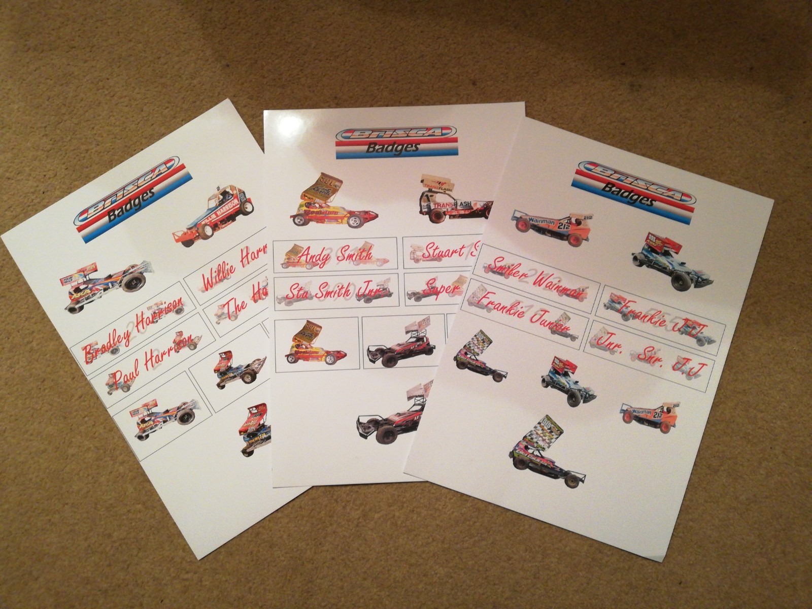 STUART ANDY STU SMITH JNR 1 391 390 A4 Brisca F1 Stock Car Sticker ...