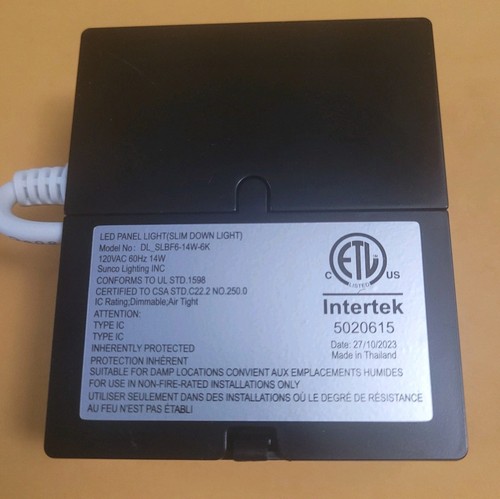 Intertek 5020615 Led Panel Light Dimmable Air Tight Box -DL-SLbf6-14W-2.7K-6k | eBay