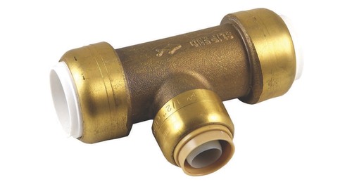 Transition Pipe Tee, 3/4 in, Push-to-Connect, DZR Brass, 200 psi ...
