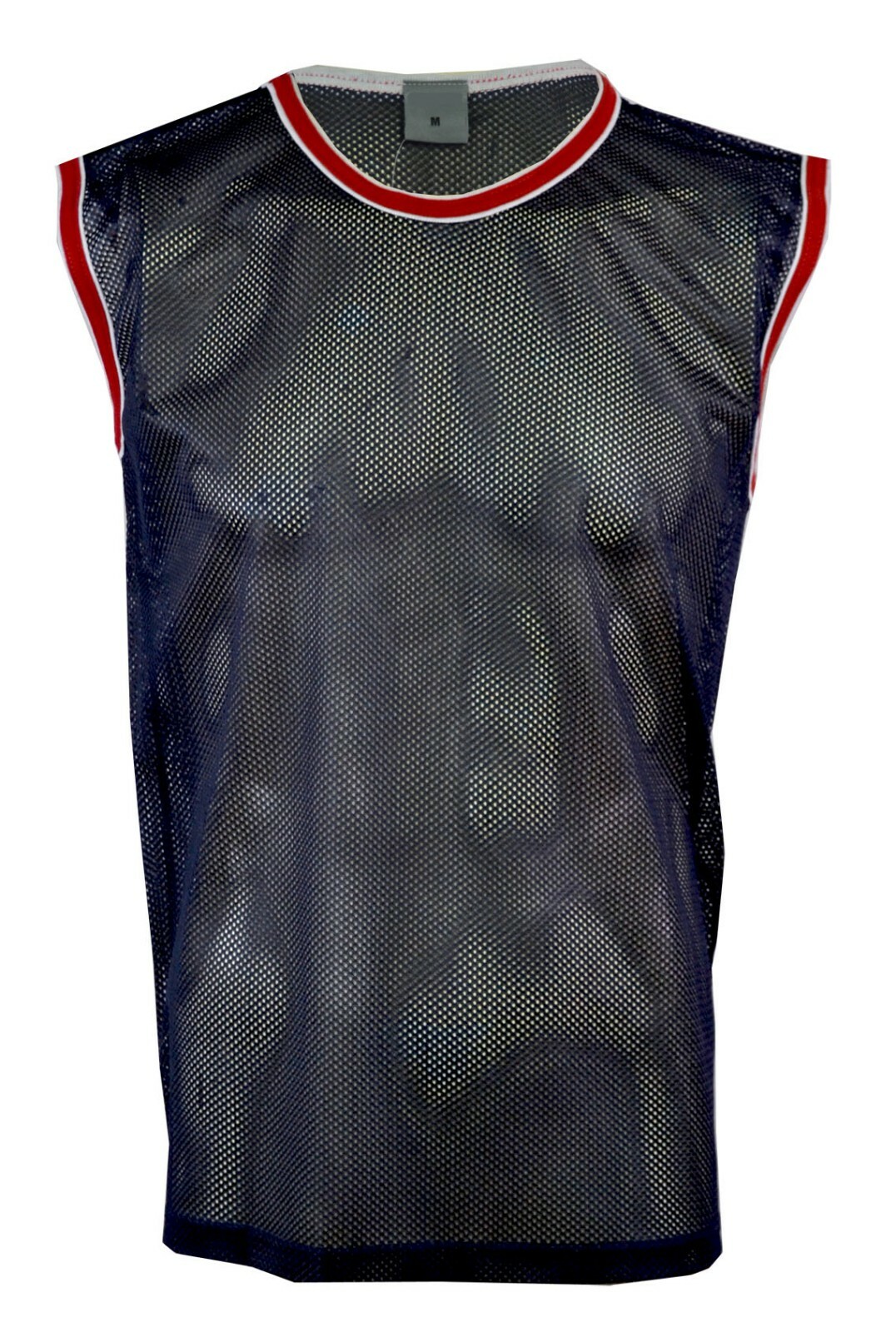 Men’s Sleeveless Mesh Airtex Vest Gym Top Summer Tipping Trim M L XL ...