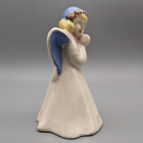 Vtg Kay Finch Praying Angel Figurine, California Pottery, White Blue ...