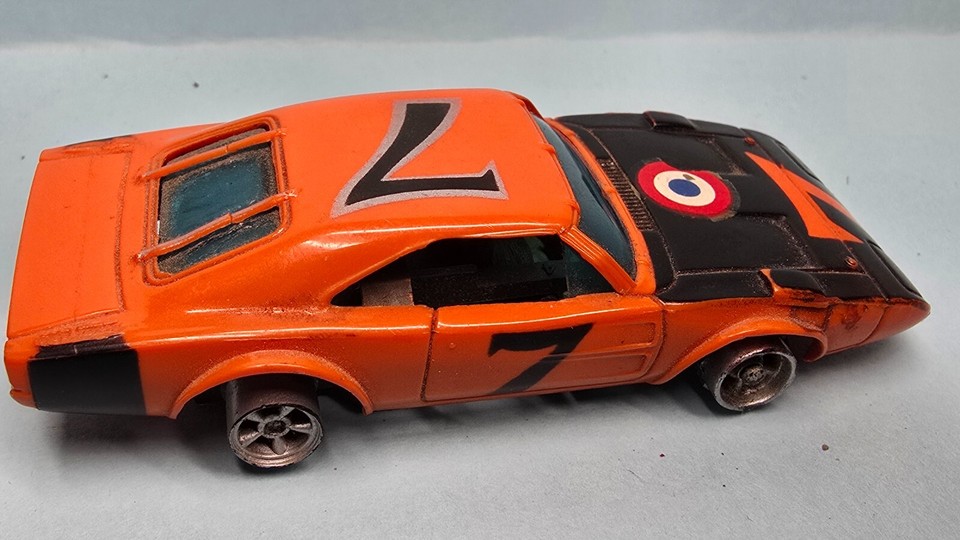 Vintage Aurora AFX Daytona Dodge Charger Orange #7 HO Slot Car 1753-001 ...