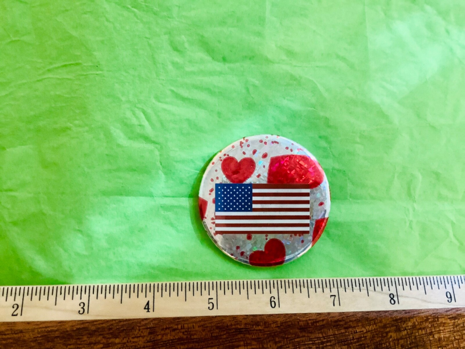 vintage flag button pinback one of a kind old glory Stars and Stripes ...