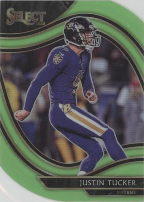 2020 Panini Select - Field Level Justin Tucker #330 Neon Green Prizm ...