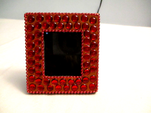 Vintage Mini Y2K Wood Picture Frame Beaded Romantic Frame 2 1/2 x 2 1/2 ...