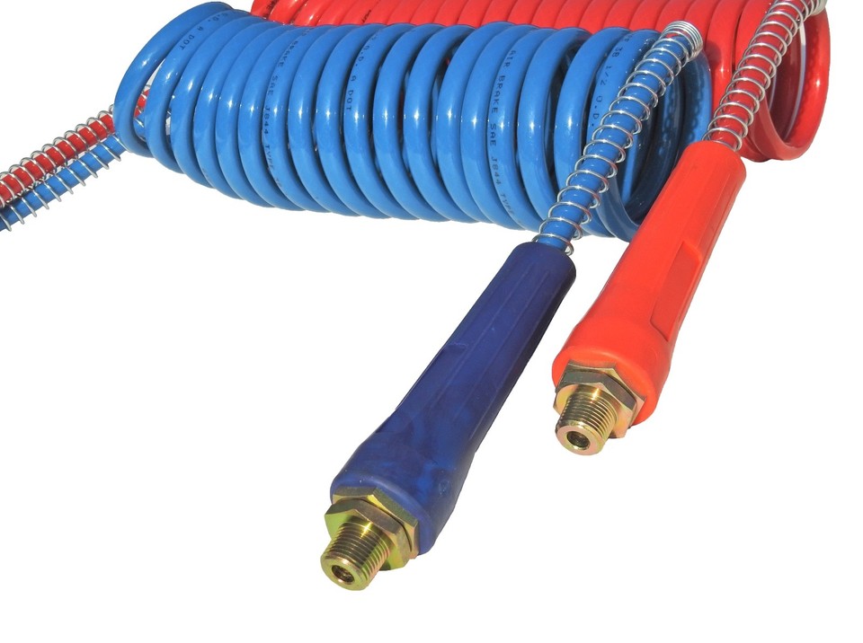 Road Superior 15 ft Nylon Coiled Air Line Set with 1 x 40” Leads and ...