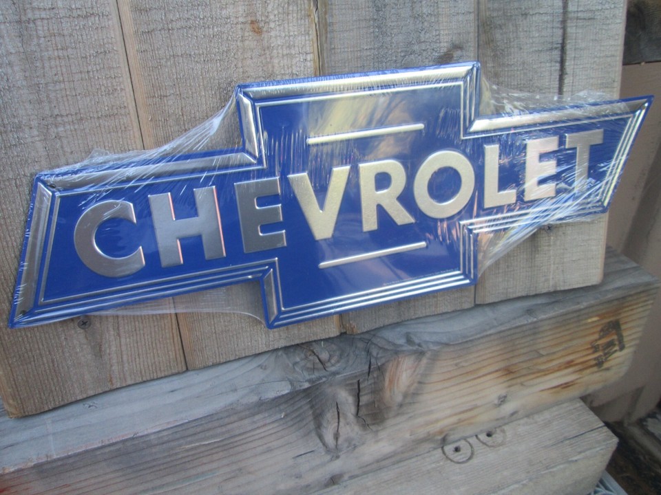 CHEVROLET LOGO Embossed Metal Display LICENSED GM Chevy Chevrolet GMC ...