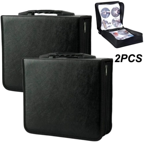 2 Pack 400 Capacity DVD Binder Case CD Wallets Storage Organizer Holder ...
