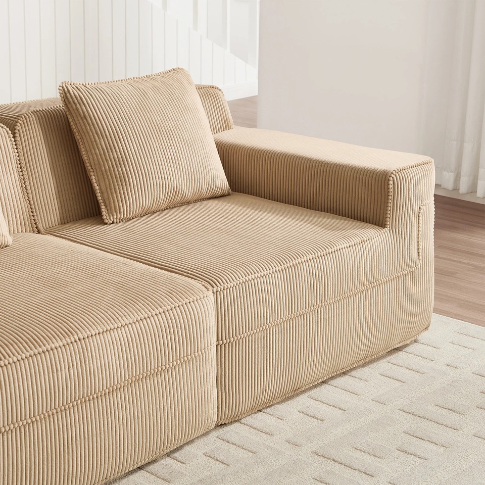 Modular U-Shape Cloud Sofa: Deep Seat, Corduroy Camel, Ottomans | eBay