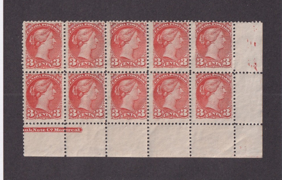 Canada Stamps #41 Large Multiple Mint Hinged with Gum Damage | eBay