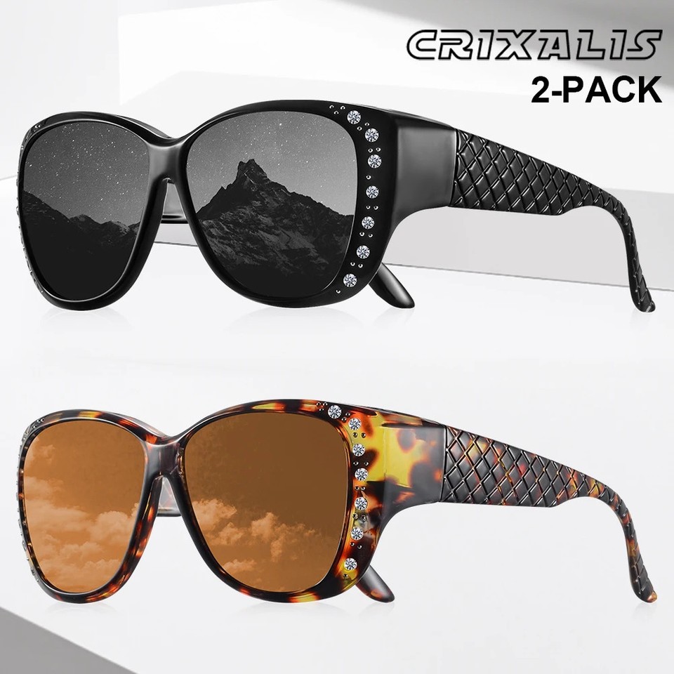 CRIXALIS 2 PCS Fashion Women Sunglasses Wear Over Prescription ...
