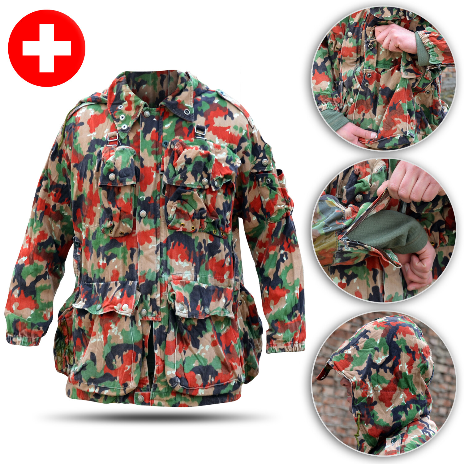 Original Swiss M70 Camo Field Jacket Surplus Alpentarn Alpenflage Coat ...