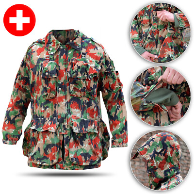 Original Swiss M70 Camo Field Jacket Surplus Alpentarn Alpenflage Coat ...