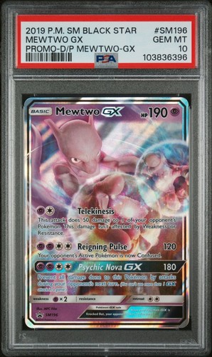 PSA 10 Mewtwo GX SM196 Detective Pikachu Promo Holo Pokemon Card 2019 ...