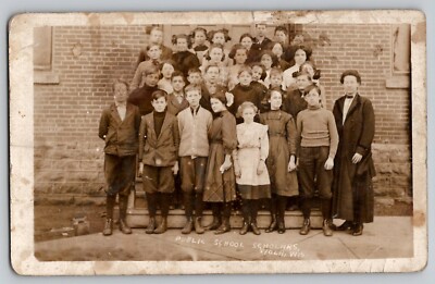 Public School Scholars Students Class Viola WI RPPC Photo Vtg Postcard ...