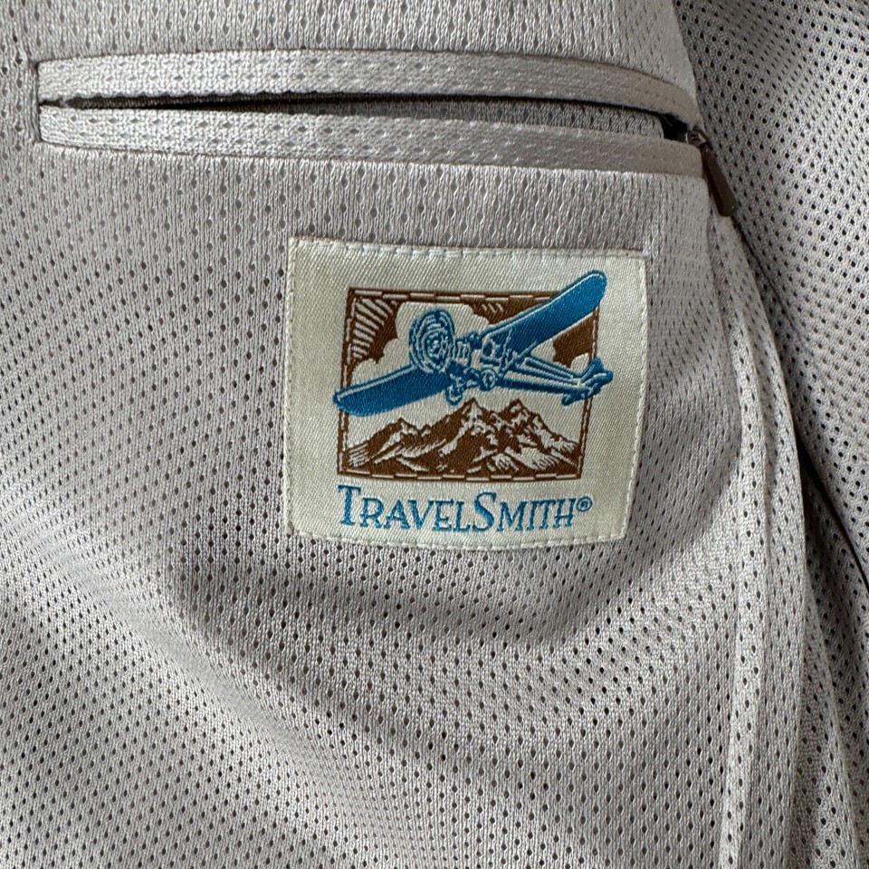 TravelSmith Travel Blazer Men 42S Tan 2 Button Microfiber Jacket ...