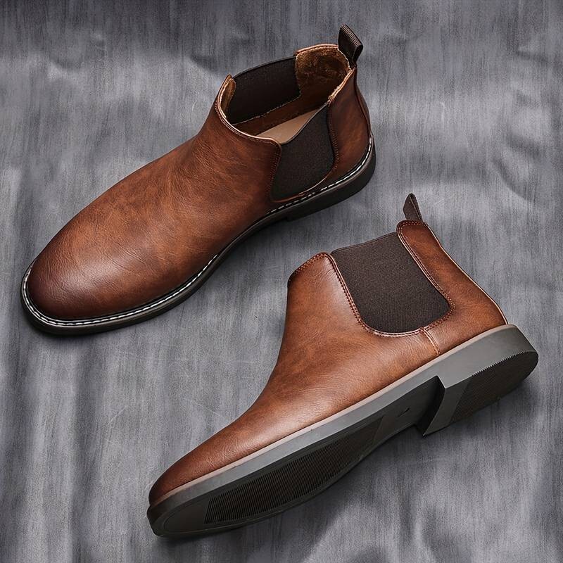 Men's Comfortable Chelsea Boots, Casual Walking Shoes, Slip-on Boots ...