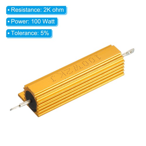 100W 2K Ohm Aluminum Shell Resistor Housing Resistor Wirewound ...