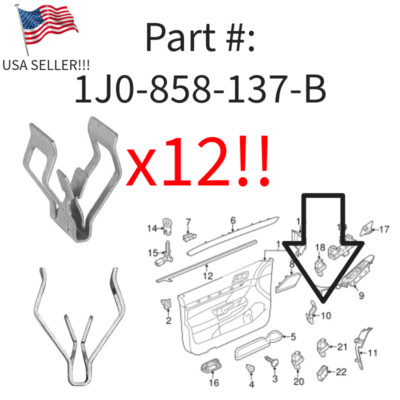 12 DOOR/DASH PANEL/BUMPER/INTERIOR TRIM CLIPS! FITS VOLKSWAGEN GTI GOLF ...