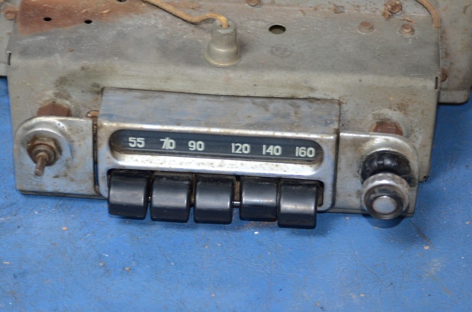 Vtg 1953-54 Chevy Bel Air Push Button AM Radio Dial Knob Bezel Dash ...