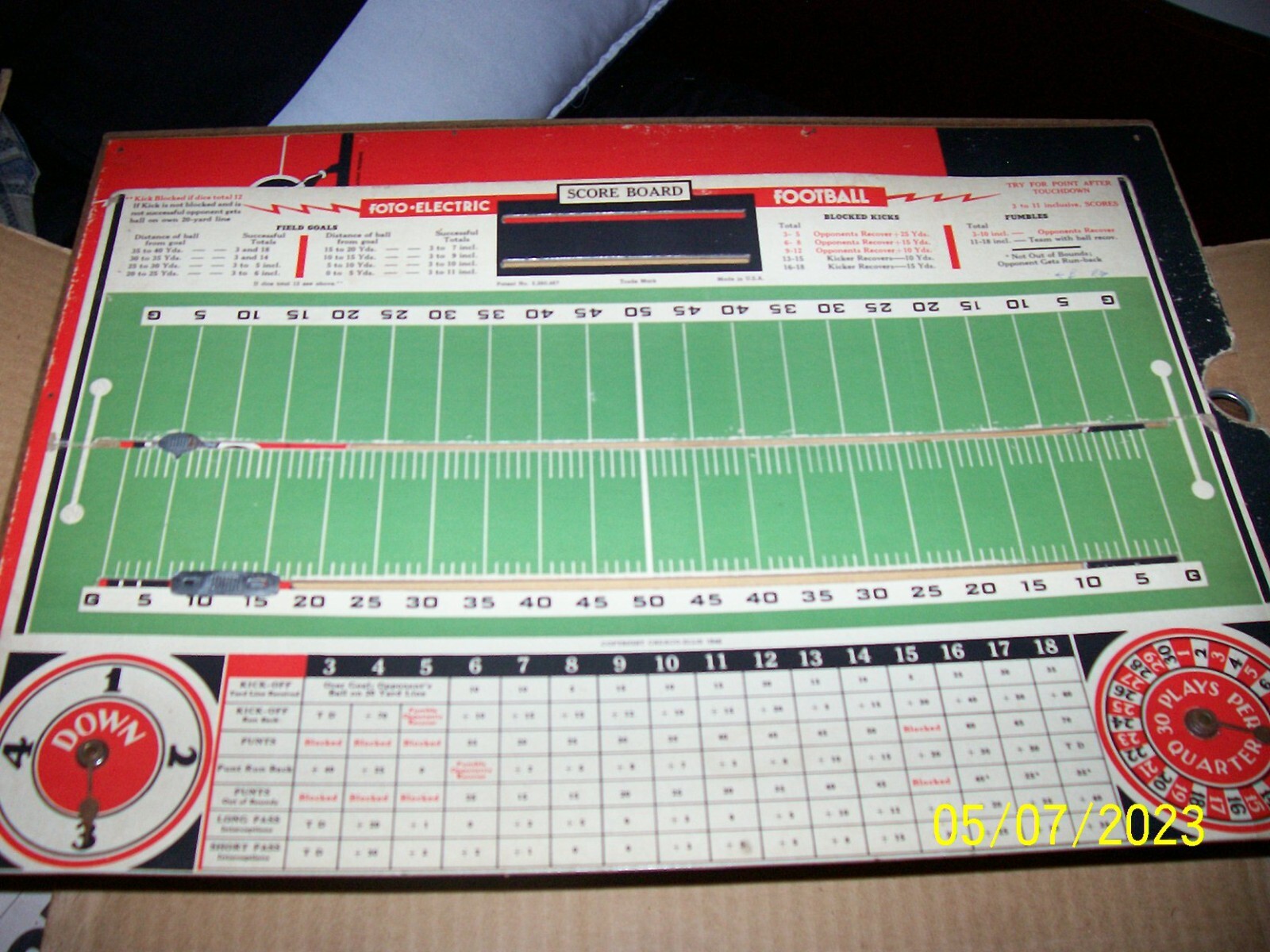 1946 Rare Cadaco- Ellis Foto Electric Football Game Complete | eBay