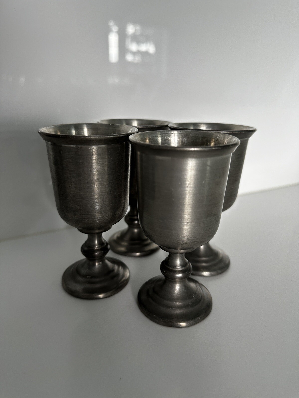 Set Of 4 Pewter Heavy Goblets By Colonial Casting Co | eBay