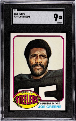 1976 Topps Joe Greene SGC 9 "Mean Joe Greene" Pittsburg Steelers Hall ...