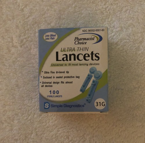Pharmacist Choice Ultra Thin 31G,(100 Sterile Lancets,Sealed,In ...