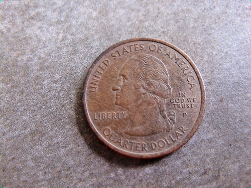 2004 Iowa error quarter - missing silvery clad layer on both sides ...