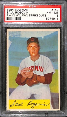 1954 Bowman #140 SAUL ROGOVIN PSA 8 NM-MT 15774915 | eBay
