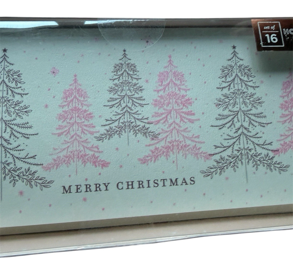 Elum Holiday Christmas Cards and Envelopes Pink Set of 16 Merry ...