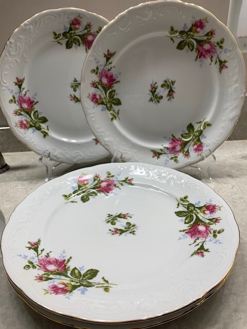 Royal Kent Collection Poland china Dinner plates set 4 rose pattern | eBay