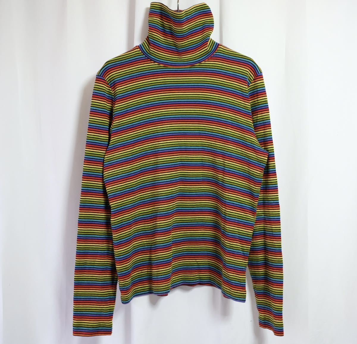 1990s Vintage Multi-Border High Neck Cut-and-Sew T-Sh… - Gem