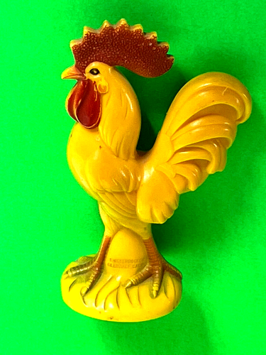 Vintage Knickerbocker 1950's Hard Plastic 4.5" Plastic Rooster Rattle ...