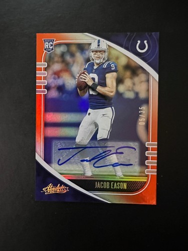 2020 Absolute Signatures Orange Spectrum Jacob Eason Rookie Auto RC #d ...