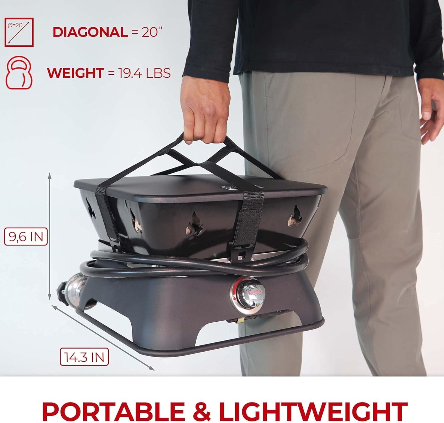 Outland Living Firecube 58,000 BTU 805 Portable 14-Inch Propane Gas ...