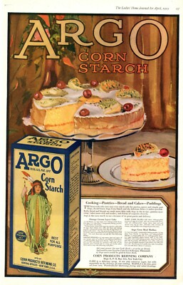 Argo Corn Starch - Large Product - Great Kitchen Decor - 1919 Original ...
