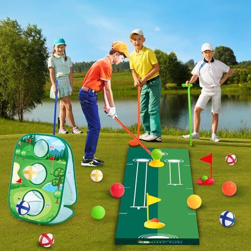 Golf Set for Kids, 34PCS Kids Golf Clubs Kit with Double-Sided Golf ...