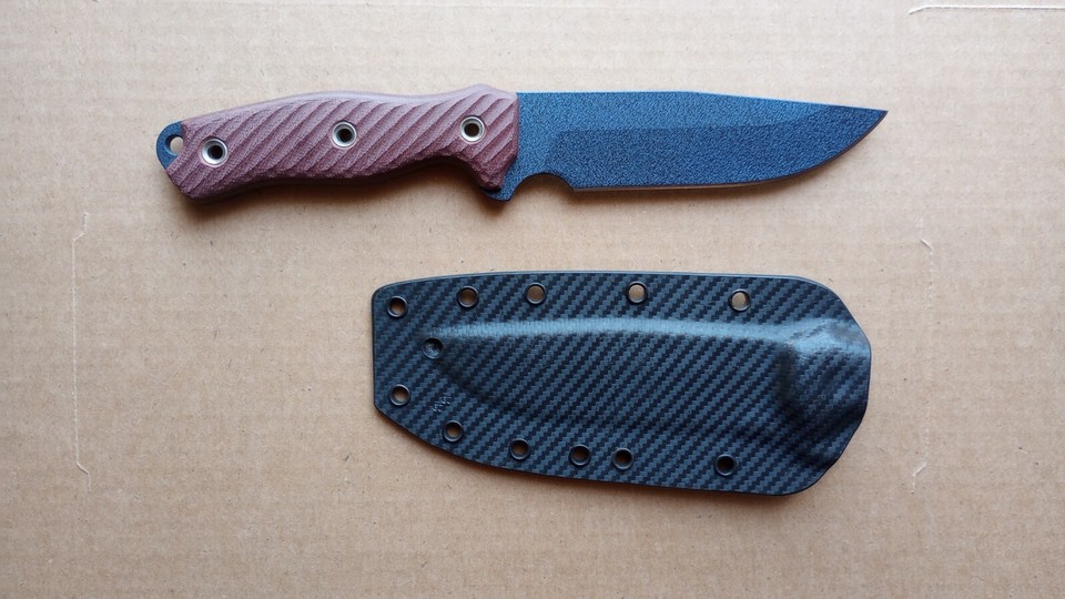 Swamp Rat Ratmandu Saber Grind w Maroon Micarta Grip, Kydex, Busse | eBay