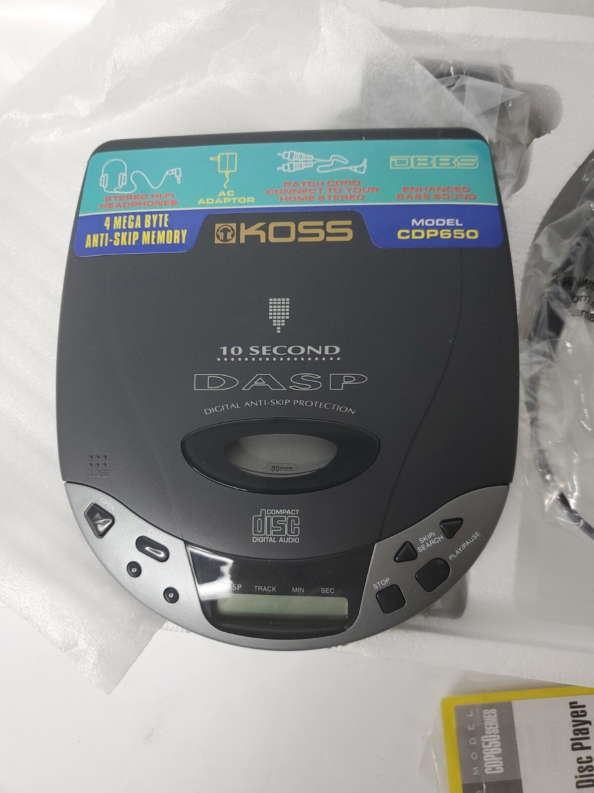 NEW Vintage 1996 KOSS CDP650 Super Slim CD Player Home System w ...